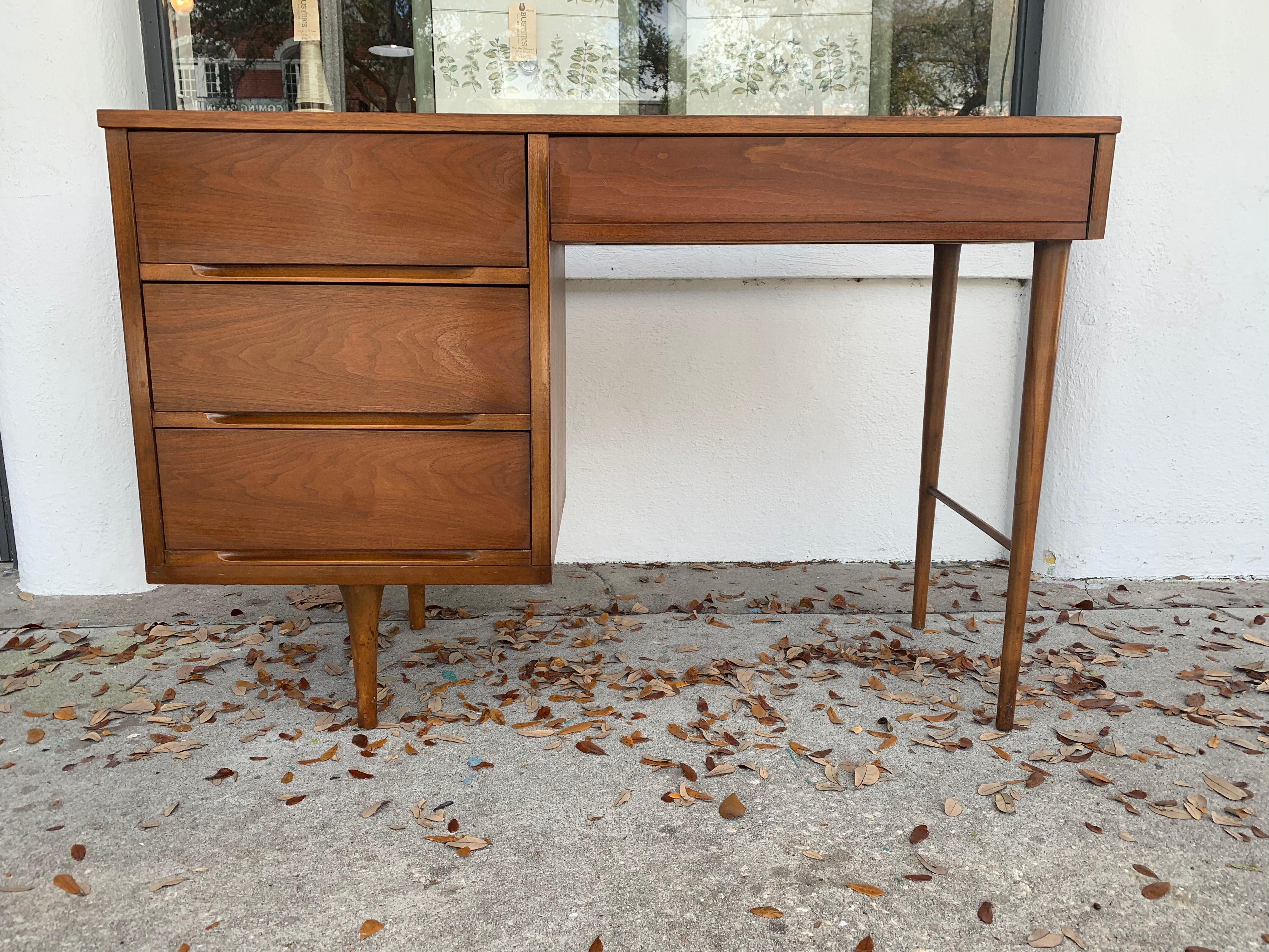 Vintage MCM Desk with Wood Top